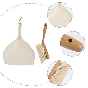 Gogogmee 1 Set Desktop Broom Mini Desktop Cleaning Broom and Dustpan Compact Size Cleaning Set Cleaning Brush Dustpan and Brush Mini Saucepan Housekeeping Tool Mini Cleaning Broom Plastic