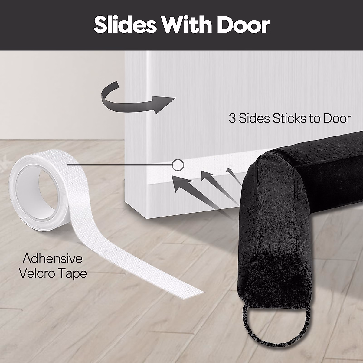 Weighted Door Draft Stopper for Front Door, Easy to Use Heavy 38 inch Door Bottom Winter Cold Air Draft Blocker, for Exterior, Apartment, Back Door, Fits Door Gap Up to 3”, 2.2lb