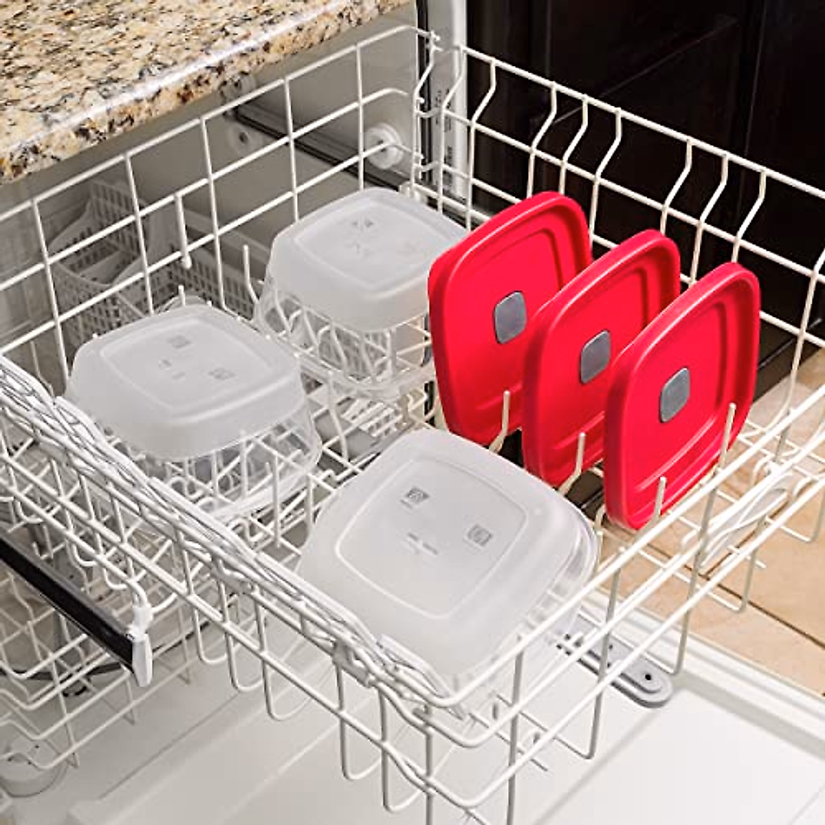 MRX Solutions 16-Piece Food Storage Containers Meal Prep with Lids and Steam Vents (Red)