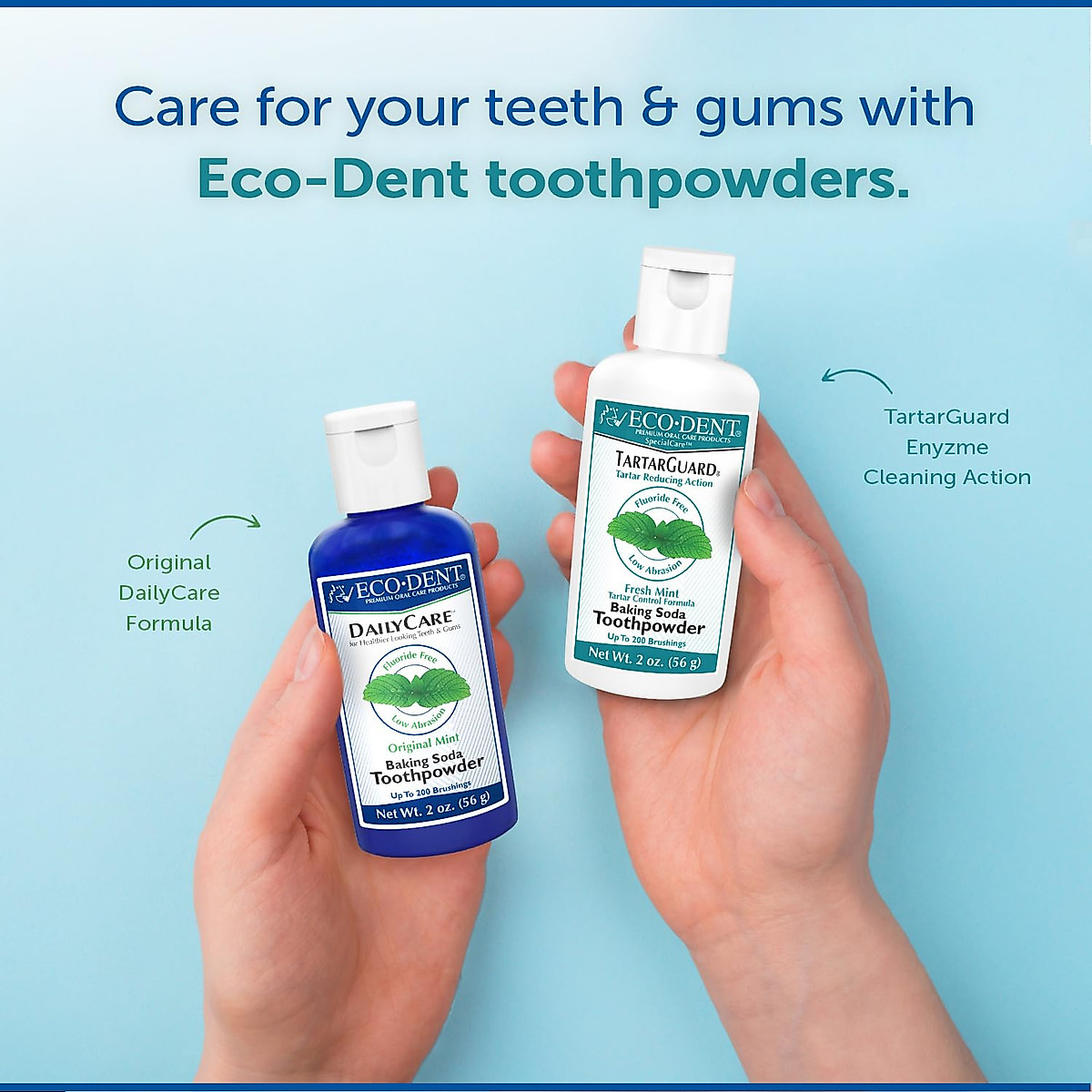 Eco-Dent TartarGuard Baking Soda Toothpowder, Fresh Mint 2 oz