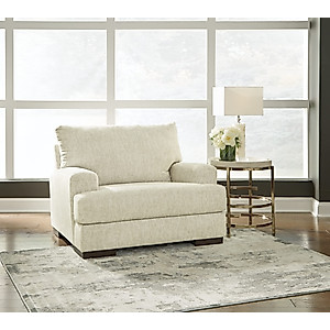 Signature Design by Ashley Caretti Contemporary Upholstered Chair and a Half, Beige