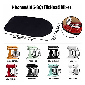 Kitchen Appliance Slider Mats, Furniture Slider with Two Cord Organizers, Sliding Mouse Pad for Kitchen Stand Mixer 5-8 Qt Bowl Lift Stand Mixer, Kitchen Mixers Accessories(5-8 Qt Tilt, Black)