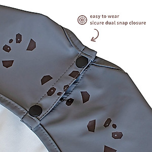 Long Sleeve Bib, Baby Toddler Bib, 6-24 Months, Waterproof Mess-Proof Fabric, Art Smock, Catch-All Pocket, Feeding Bib (Dark Grey Panda)