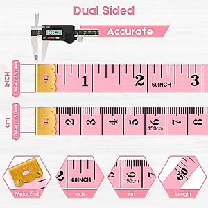 Tape Measure, iBayam Soft Ruler Measuring Tape for Body Weight Loss Fabric Sewing Tailor Cloth Vinyl Measurement Craft Supplies, 60-Inch Double Scale Ruler, 2-Pack White, Blue