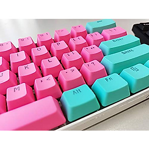 Guffercty kred 61 Keycaps 60 Percent Miami Keycaps Set PBT Ducky Keycap Backlit OEM Profile with Key Puller for Cherry MX Switches Mechanical Gaming Keyboard (Miami)