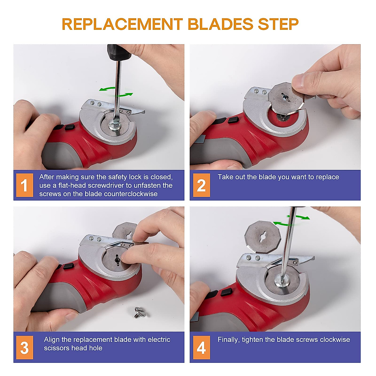 VLOXO WA2300 Blades Replacement Rotary Blades Compatible with VLOXO AT001 Cordless Electric Scissors Electric Cutter Blades(1-1/2")