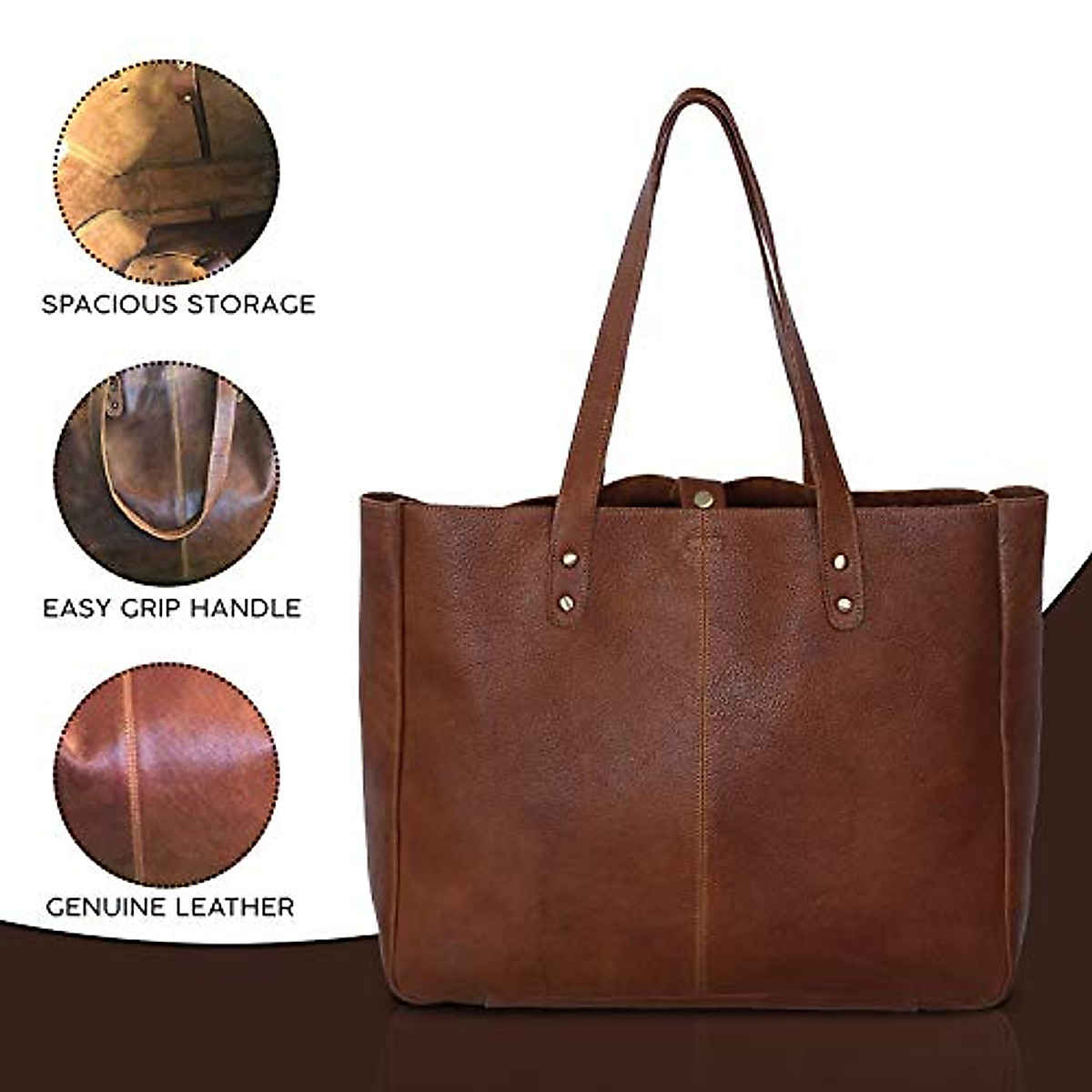 KomalC Leather Shoulder Bag Tote for Women Purse Satchel Travel Bag shopping Carry Messenger Multipurpose Handbag