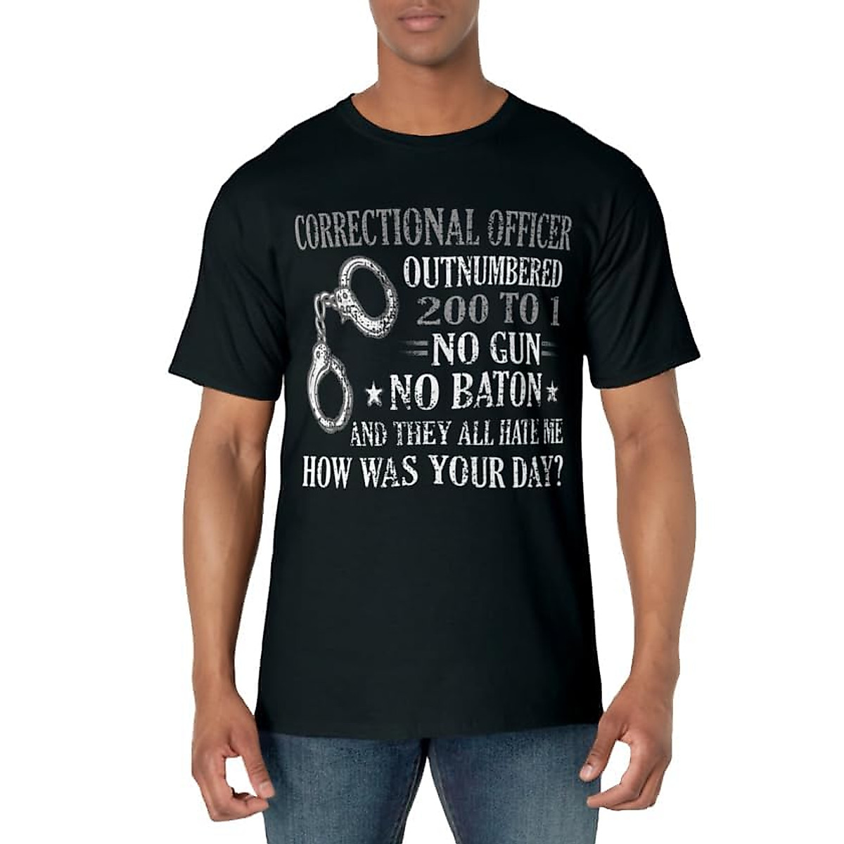 Correctional Officer Thin Silver Line Corrections Officer T-Shirt
