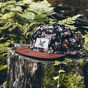 Blackskies Black Beauty Vol. II 5-Panel Cap Rose Black with Flowers Unisex Baseball Cap