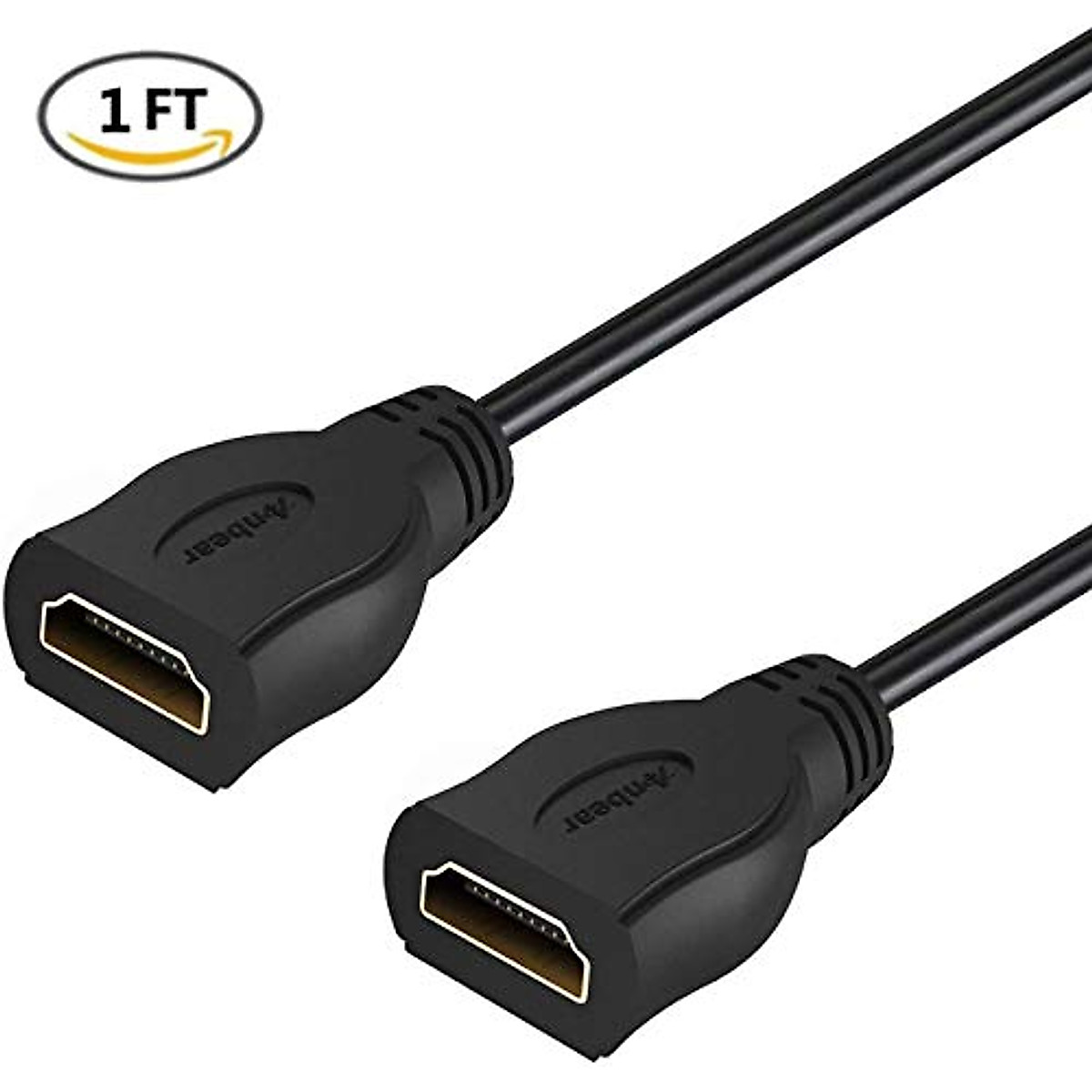 4K HDMI Extension Cable 1 FT Female to Female, Anbear Gold Plated High Speed HDMI2.0 Extender Double Female HDMI Connector Support 4K@60 HZ,3D