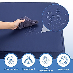 HERMOCE Outdoor Deep Seating Cushion Set, 24" x 24", Waterproof & Fade Resistant Patio Furniture Cushions with Handle, Deep Seat and Back Cushion for Chair and Sofa (1, Blue)