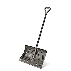 Suncast SC2700 20-Inch Snow Shovel/Pusher Combo with Wear Strip and D-Grip Handle, Gray