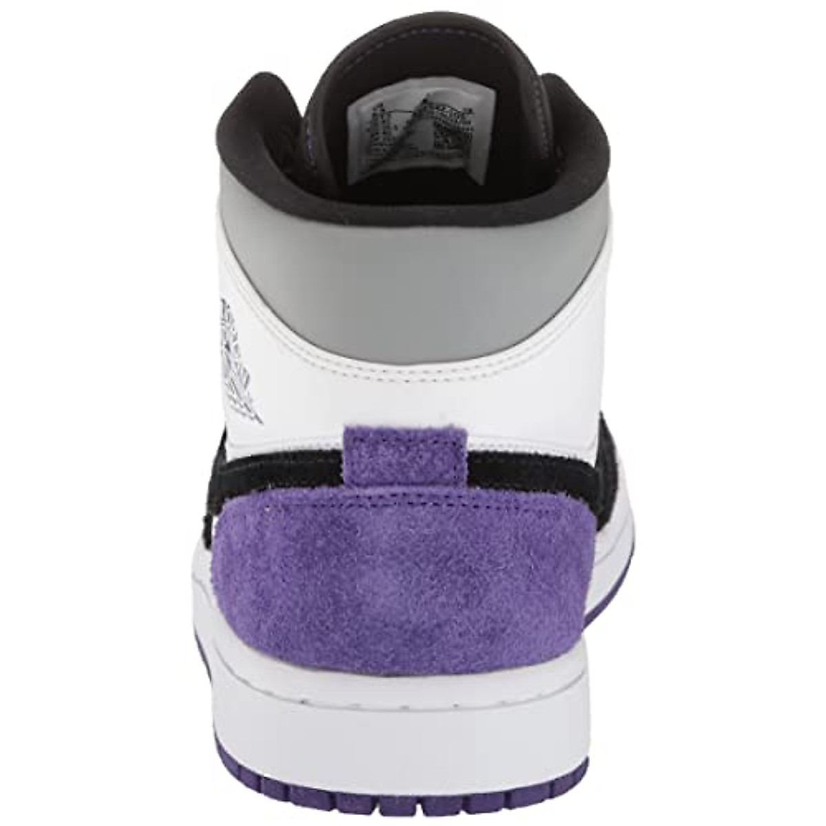 Nike Men's Air Jordan 1 Mid Se Court Purple Suede, White/Court Purple/Black, 8.5