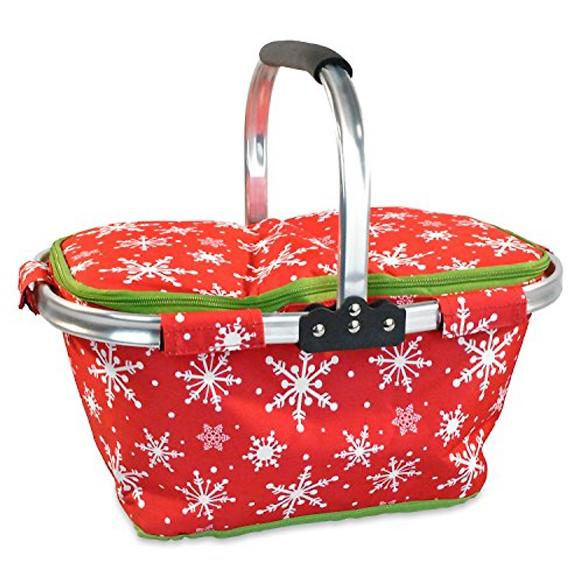 DII Christmas Holiday Insulated Casserole Carrier, 10x16x3", Perfect for Holidays, BBQ's, Potlucks, Parties, To Go Lunches, Craft/Dish Storage & Monogramming-Snowflakes