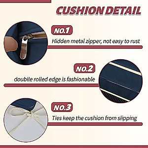 Parkerly Outdoor Patio Chair Cushion 20x20x4 Inch Waterproof Seat Cushions Indoor Double Piping Durable Comfortable Square Dining Chair Pads Blue with Zipper Chair Pad-Set of 1