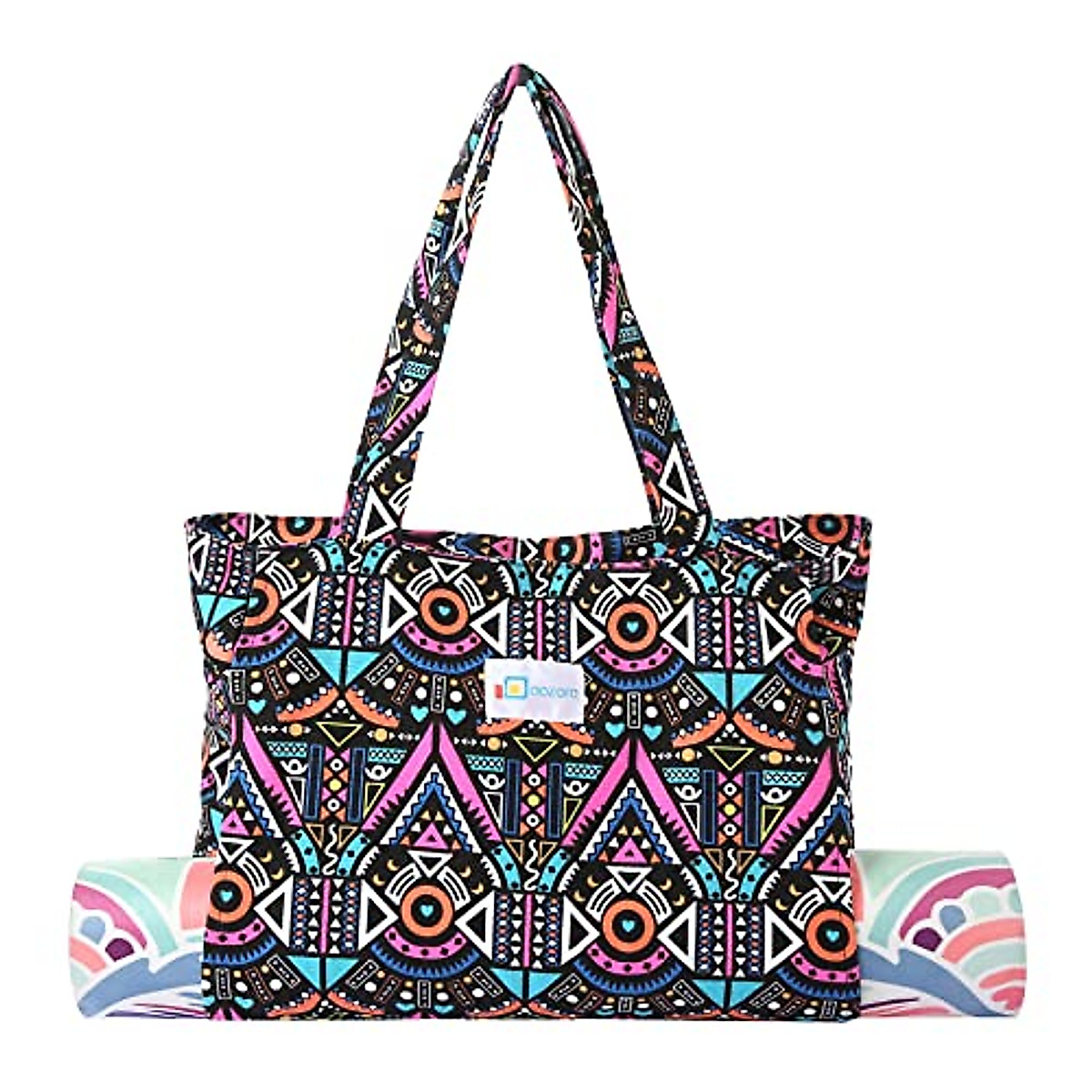 Aozora Yoga Mat Bag Tote Sling Carrier with Yoga Mat Carrier Pocket Carryall Shoulder Bag Light and Durable (Indian)