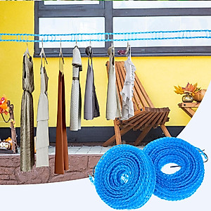 2 Pack Portable Clothesline, Windproof Non Slip Clothesline with Hooks, Adjustable Nylon Clothesline, Retractable Clothesline for Indoor Outdoor Laundry Camping Home