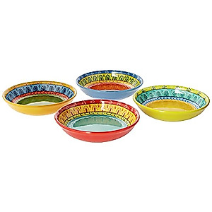 Certified International Valencia Soup/Pasta Bowl (Set of 4), 9.25", Multicolor