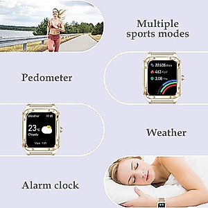 Colesma Smart Watch for Women,1.59" Small Smartwatch with Bluetooth Call, Voice Assistant Fitness Watch with Activity Tracker, Monitor Heart Rate/Blood Pressure/SpO2/Sleep for Android iPhone