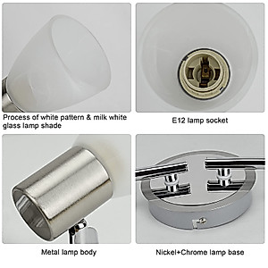 DLLT Led Track Light, 4-Light Foldable Spot Lights Fixtures with Glass Shade, Wall Accent S-Shaped Tracking Ceiling Lighting for Kitchen, Office, Bedroom, Hallway, E12 Base, Bulbs Not Included