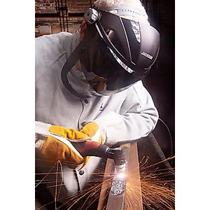 Jackson Safety QUAD500 Face Shield with Shade 5 IR Welding Visor, Ratcheting, Clear Tint, Anti-Fog Coating, Black, 14230