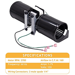 Adviace Aftermarket 812-4900 Convection Blower for Quadrafire Classic Bay 1200i Insert, Quadra-Fire 4100i 4100 3100 3100i 4300 Wood Stoves, 7100 Fireplace, Heatilator Eco Choice PS35 Pellet Stove