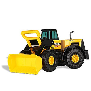 Tonka Steel Classics, Classic Front Loader– Made with Steel & Sturdy Plastic, Yellow Friction Powered, Big Construction Truck, Boys and Girls, Toddlers Ages 3+, Birthday Gift, Holiday