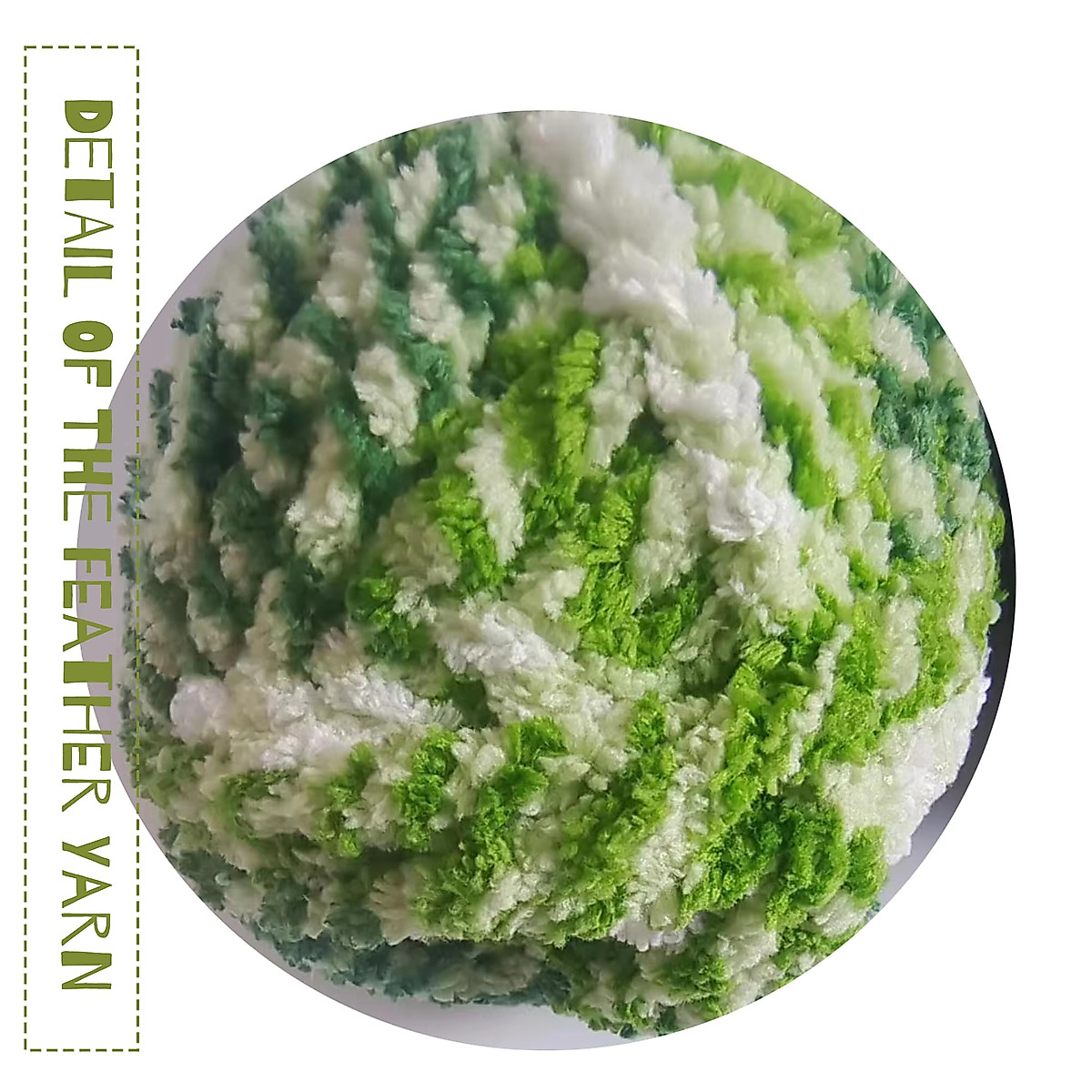 DDL&HEXI Feather Yarn,Velvet,Multi-Color 3 skeins of 100g (3.53oz*3=10.5oz)-Polyester-(96 * 3=290 Yards) (05)