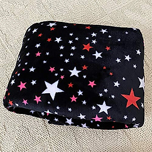 Victoria's Secret Victoria's Secret Blanket Fashion Show Sherpa Black Stars Print Large, Purple