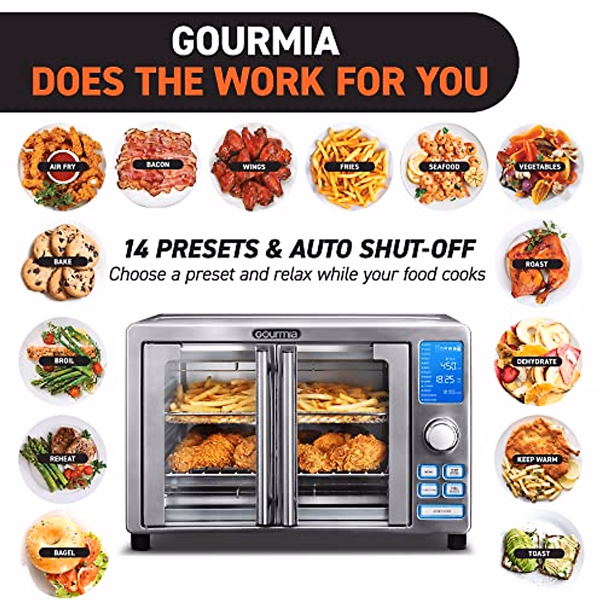 Gourmia GTF7520 Toast Oven Air Fryer