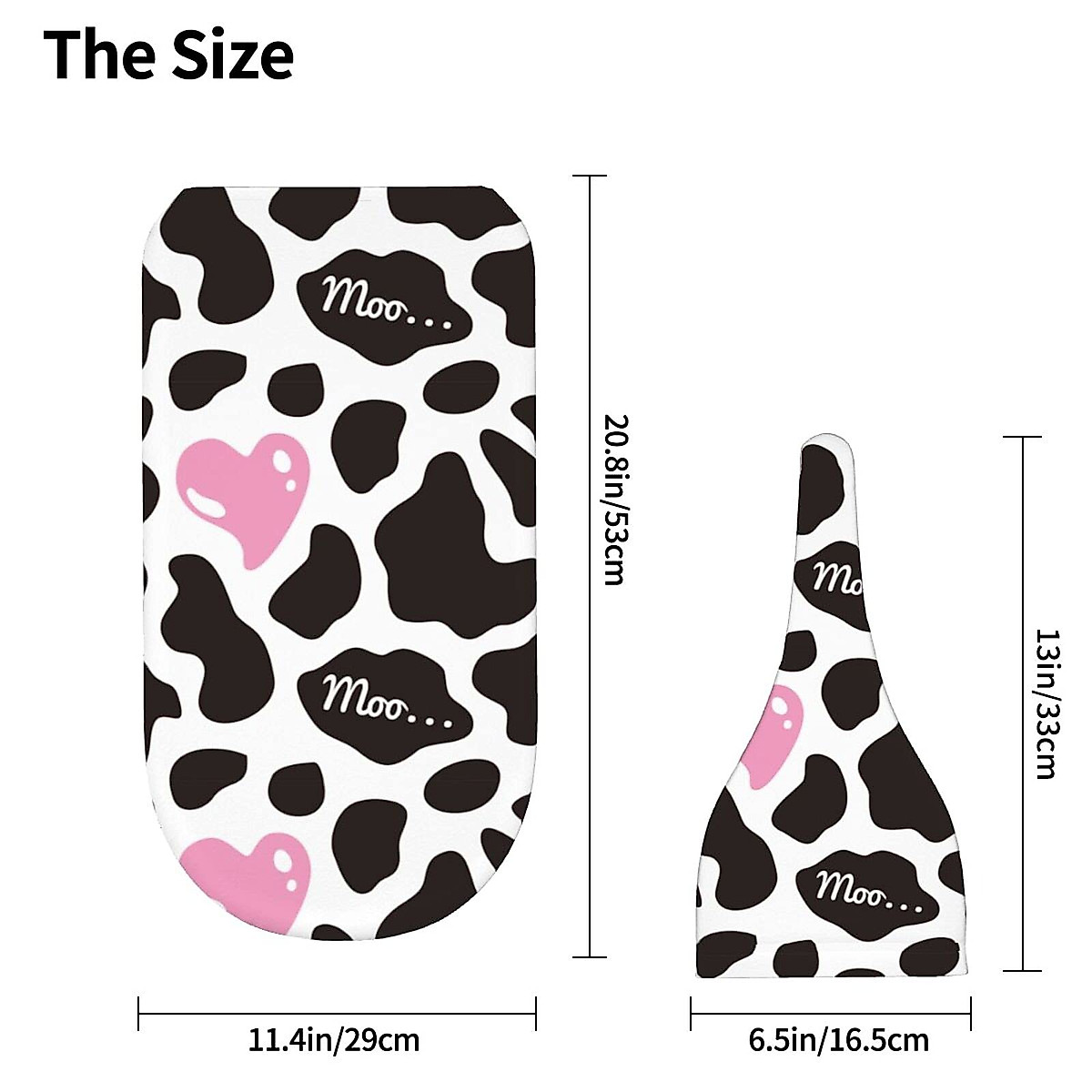 Cow Print Newborn Swaddle Blanket Baby Pink Heart Swaddle Blankets with Beanie Hat Sets Infant Gifts for Boys Girls Soft
