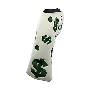 Deluxe Money $ Putter HeadCovers - Replacement Money Blade Head Cover - for Scotty Cameronc Odysseyc Taylormadec Titleistc Ping and Mizuno Putters (White)
