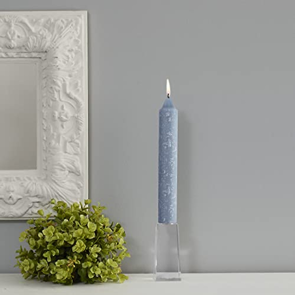 Root Candles Unscented Dinner Candles Beeswax Enhanced Timberline™ Collenette Boxed Candle Set, 9-Inch, Williamsburg Blue, 4-Count