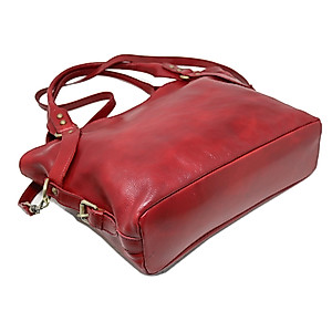 Floto Taormina Bag in Italian Calfskin Leather - handbag, shoulder bag, hobo (Tuscan Red)