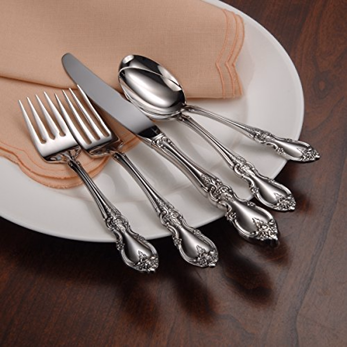Oneida Louisiana 5-Piece Flatware Set, Service for 1,Silver