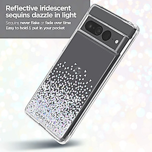 Case-Mate Google Pixel 7 Pro Case - Twinkle Ombre Diamonds - with 10ft Drop Protection & Wireless Charging - Luxury Bling Glitter Case for Pixel 7 Pro, Anti Scratch, Shock Absorbing Materials, Slim