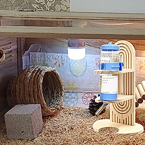 Hamster Water Bottle with Stand Adjustable Height Free-Standing Small Animals Water Bottle Holder Hanging Water Feeding Bottles Auto Dispenser for Dwarf Hamsters Guinea Pigs Rats Mice Gerbils