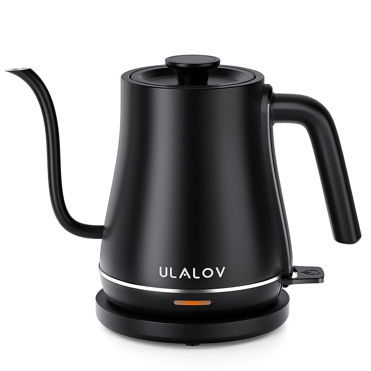 Ulalov Electric Gooseneck Kettle Ultra Fast Boiling Hot Water Kettle 100% Stainless Steel for Pour-over Coffee & Tea, Leak-Proof Design, Auto Shutoff Anti-dry Protection, 1200W-0.8L, Matte Black