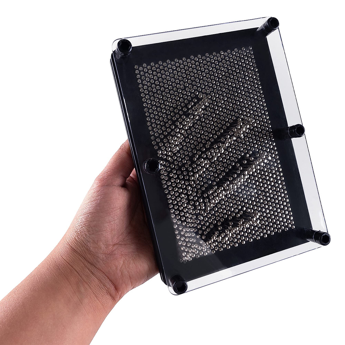 Super Z Outlet Classic 3-Dimensional Pin Art Board Metal Silver Toy for Sculptures, Children & Adults Learning Gift