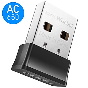 Cudy 650Mbps Nano Size USB WiFi Adapter, Dual Band 5GHz/2.4GHz Wireless Adapter for PC or Laptop, Windows, Mac OS