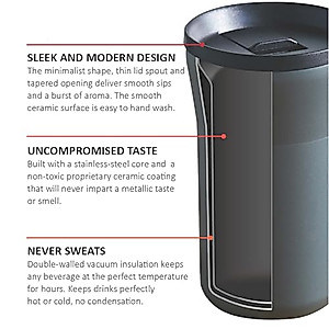 KYOCERA 17 oz Ceramic Coated Tumbler with Lid - Cream White