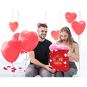 WhatSign Valentine Gift Bags Happy Valentines Day Gift Bags with Handles 11.5" Valentine's Paper Gifts Bags with Tissue Paper Valentines Gifts Bags for Her Him Girlfriend Boyfriend Wife Husband Women