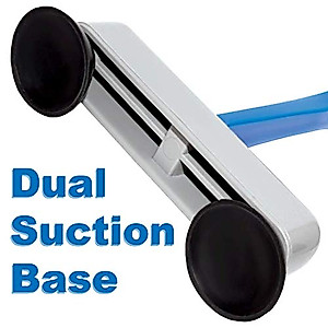 Rehabilitation Advantage Denture Scrub Brush & Suction Cup Holder,Red/Gray