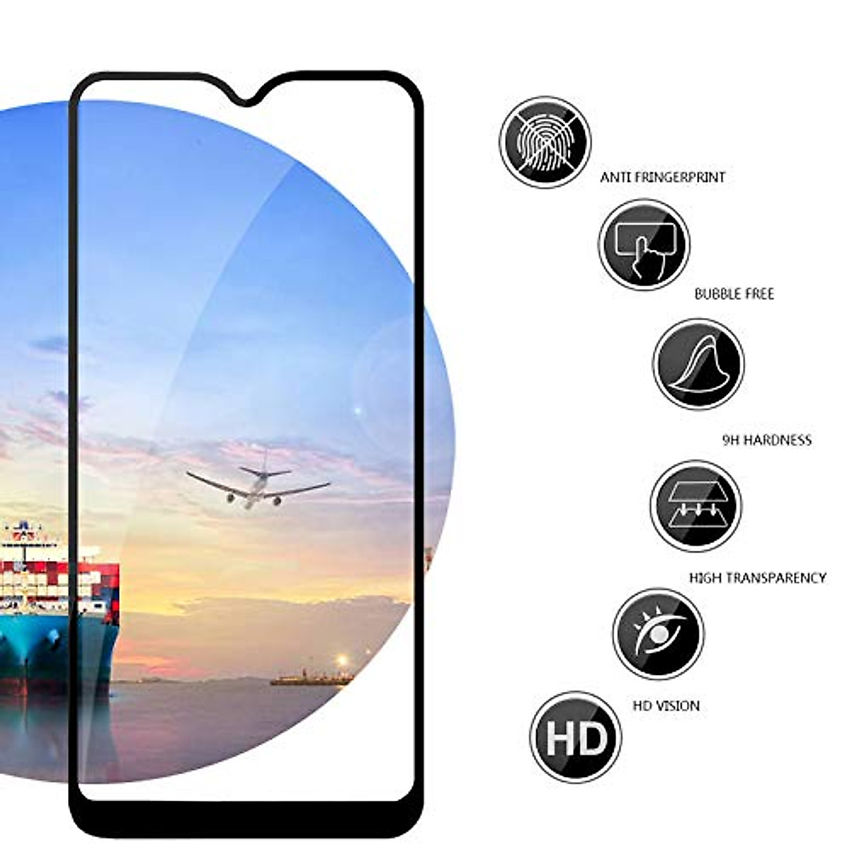 Dretal Galaxy A32 5G Case with Tempered Glass Screen Protector, Military Grade Shockproof Protective Case Cover with Rotating Holder Kickstand for Samsung Galaxy A32 5G (JS-Red)