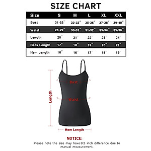 Accbiety 3-Pack Womens Camisole with Shelf Bra Adjustable Spaghetti Strap Cami Cotton Undershirt Tanks Black Navy Wine Red XL