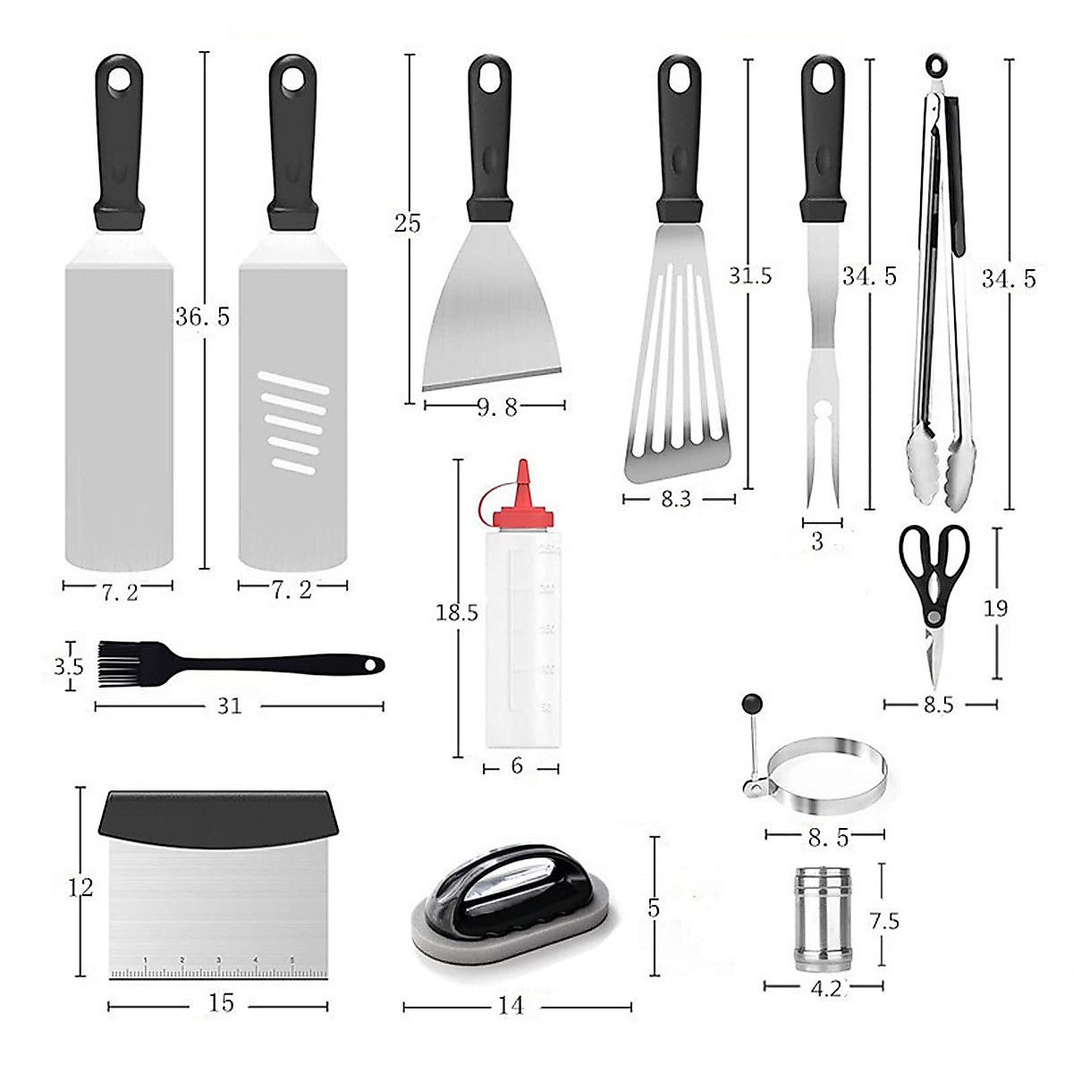 CYXI 19 pcs Grilling and Camping Cooking Utensils Set,Portable Grilling Utensil Kit,Stainless Steel Grilling Kit,for Travel, Picnics, RVs, Camping, BBQs, Parties