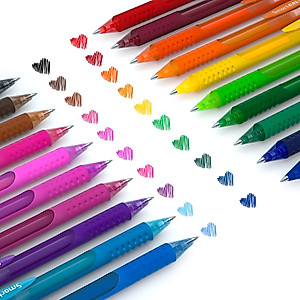 Smart Color Art 40 Pack Set, 20 Colored Gel Pens With 20 Matched Refills, Medium Point Retractable Gel Ink Pens With Comfortable Grip, Great for Journal Notebook Planner in School Office