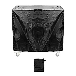 QWORK Rolling Cooler Cart Cover, Waterproof 80 Quart Oxford Patio Ice Chest Protective Covers, 36L x 20W x 34H inch, Fits Most Patio Ice Chest Party Cooler, Outdoor Beverage Cart Cover, Black