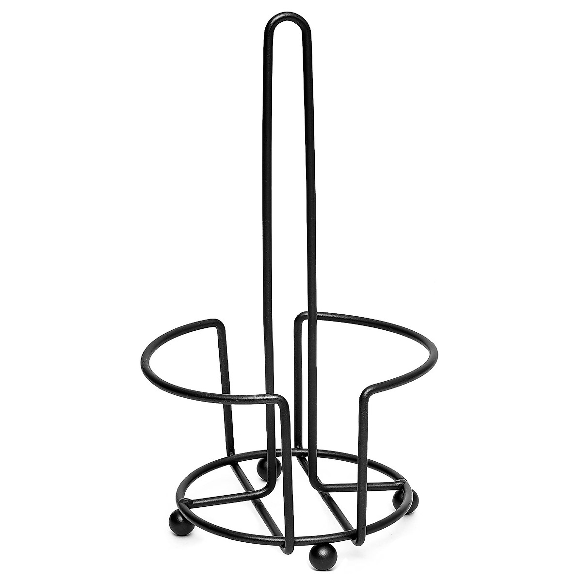 Totally Kitchen Paper Towel Holder | Simple Tear Standing Paper Towel Dispenser | Heavy Duty Metal Construction | Fits Rolls | Matte Black