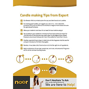 Wood Wicks for Candles Making - NOOR 50 Pieces Smokeless Wooden Wicks with Booster. Crackling Wood Wick with Metal Clips for Candle Making and DIY Candle Craft